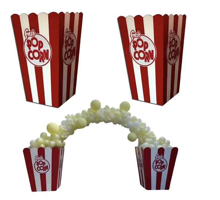 Red/White Popcorn Boxes (SET) | The Invite | Event & Party Prop Rentals