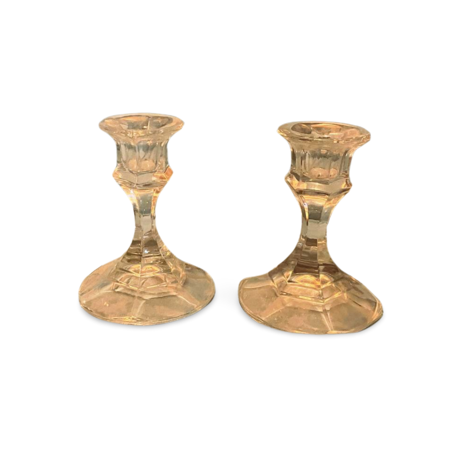Candlesticks - Small Glass Pair | Theatre Props Hire | Small Props ...