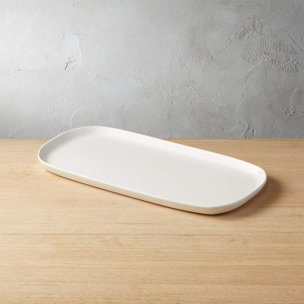 Rounded Serving Platter White | Tablescape Gemach