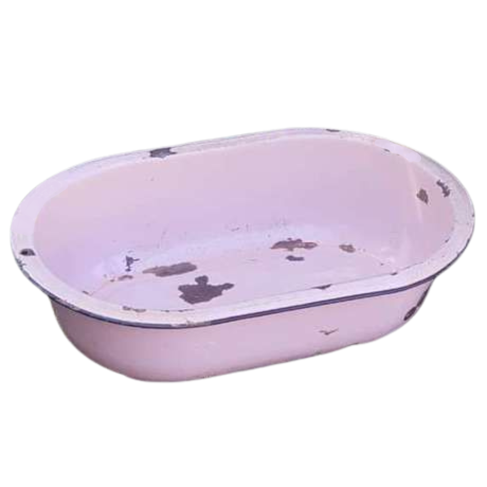 S1463 Pink Vintage Enamel Bath | Dazzling Props