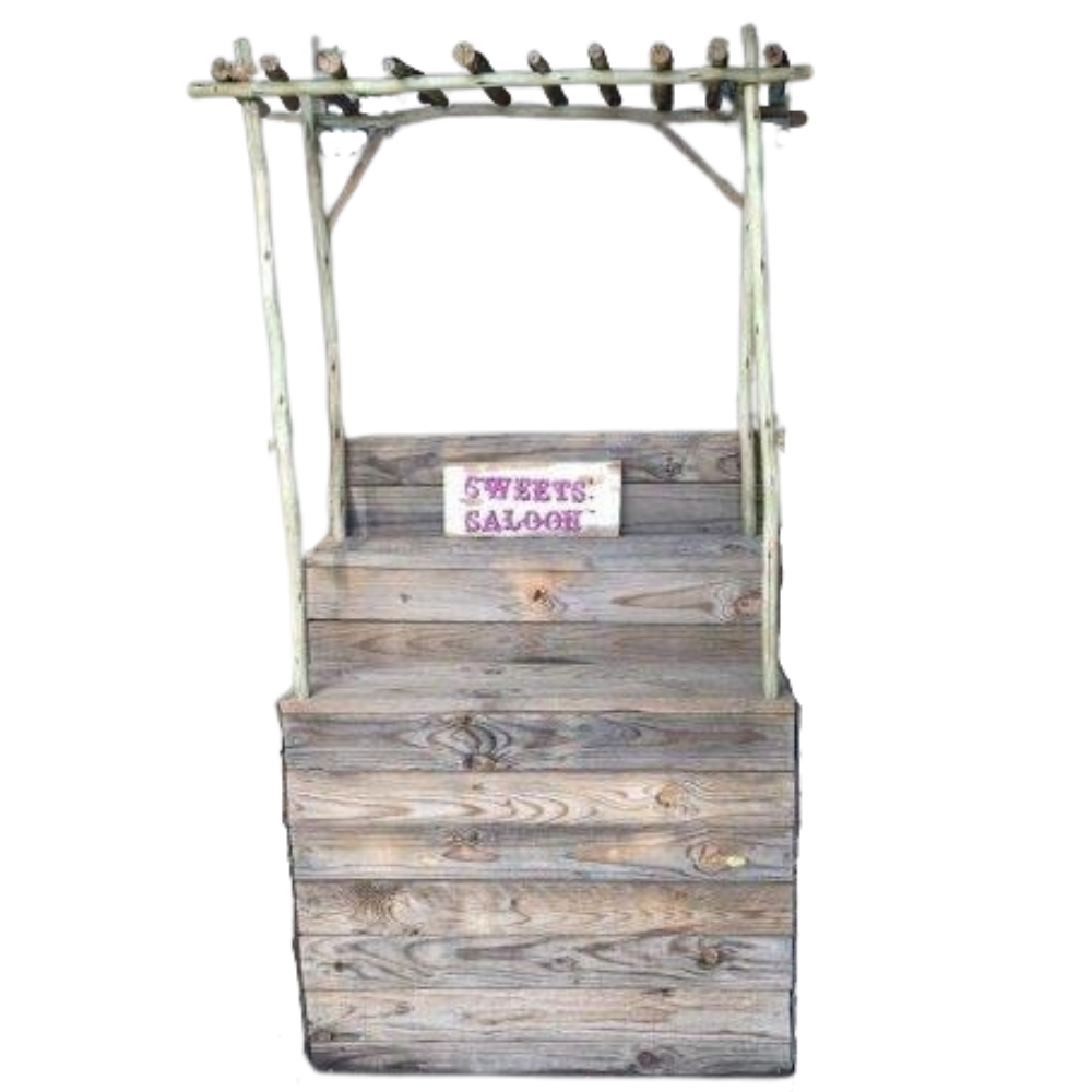 S548 Rustic Candy Buffet Counter with top - 2.05m High | Dazzling Props