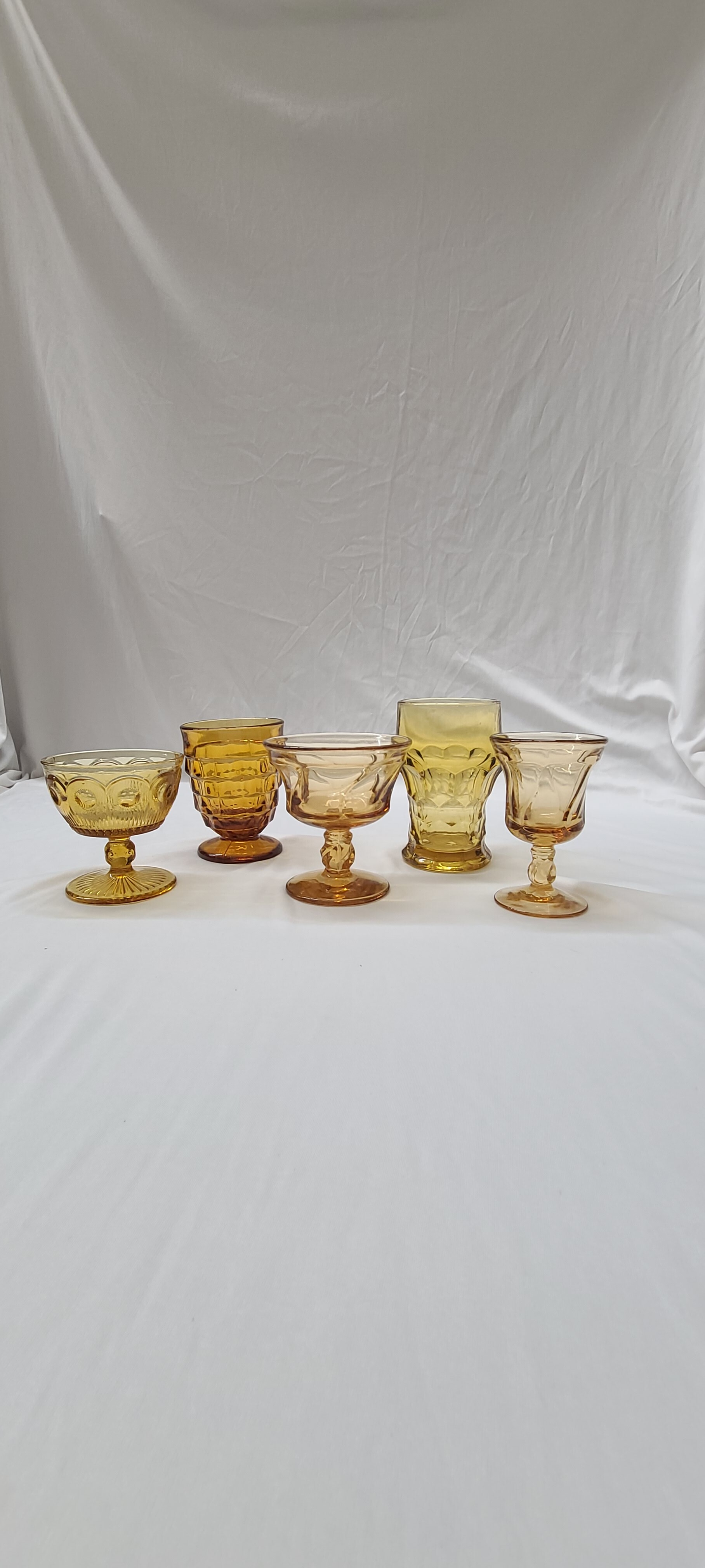 Assorted Amber Glasses | Revel & Flourish Minneapolis Event Rentals