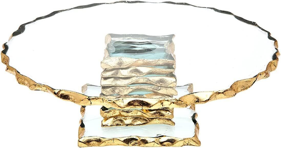Gold Beveled Edge Cake Stand - 9' | Decor Elegance