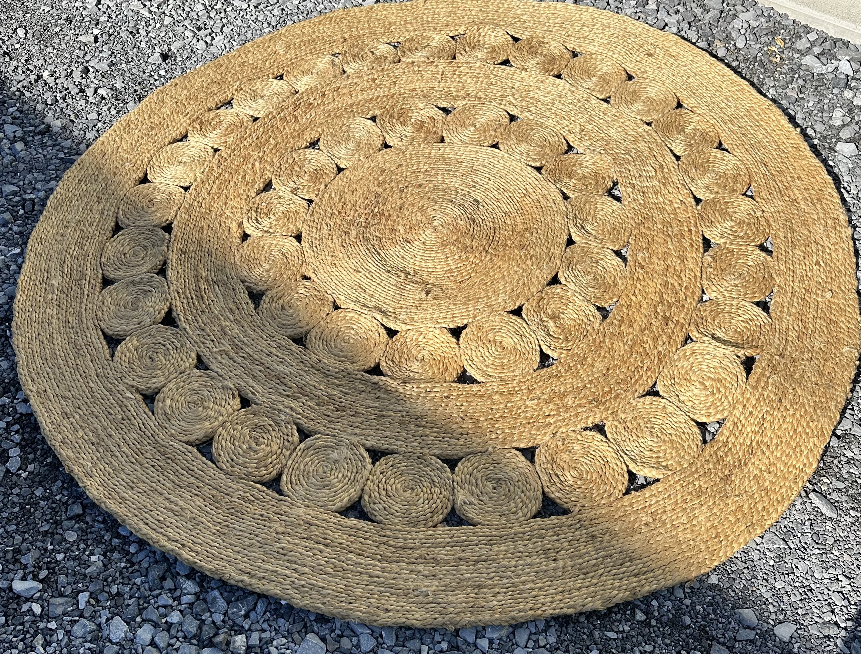 Round Natural Rug | Something Borrowed Wedding and Event Rentals WV