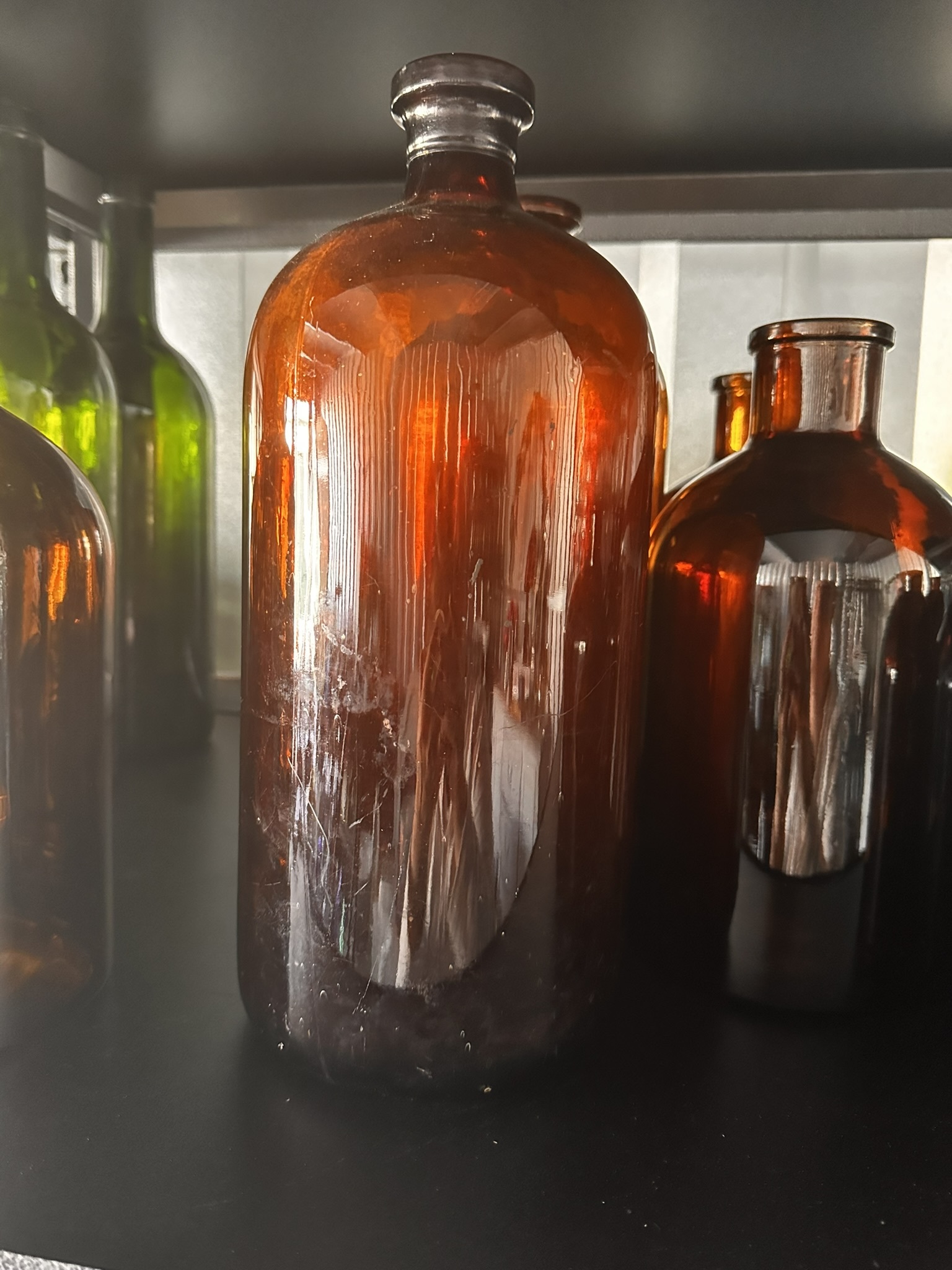 Extra Large Amber Bottle | Something Borrowed Wedding and Event Rentals WV