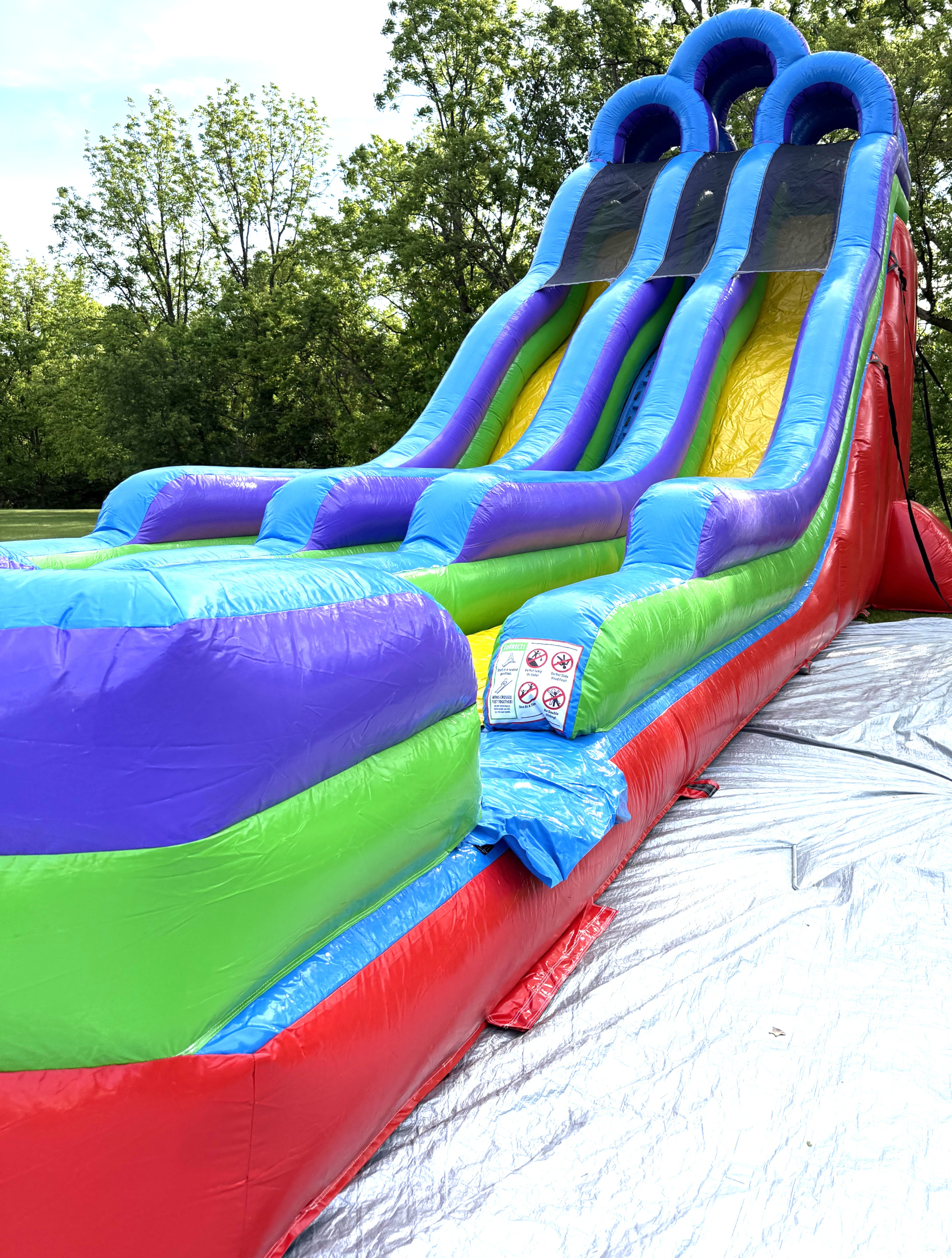 Retro Rainbow Double Water Slide | Bounce Boys Event Rentals