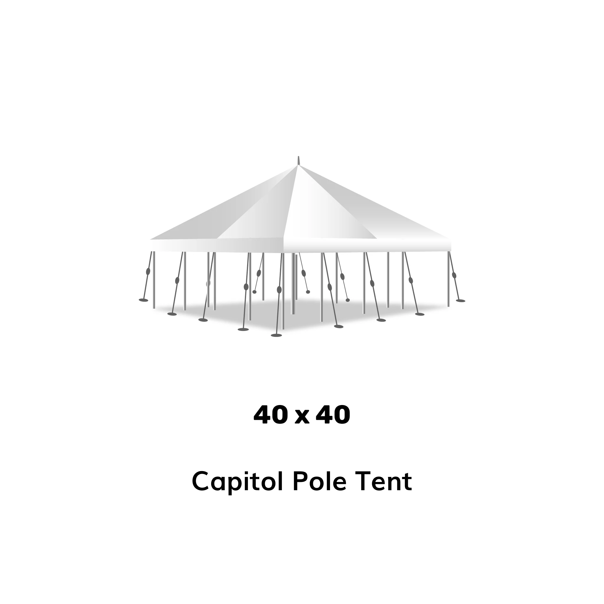 40x40 pole tent '160 guest' grass only | Marion Ohio Tent Rentals ...