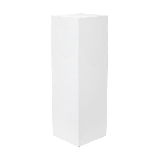 White Fibreglass Plinth Square Gloss Medium | Copyking Event Hire