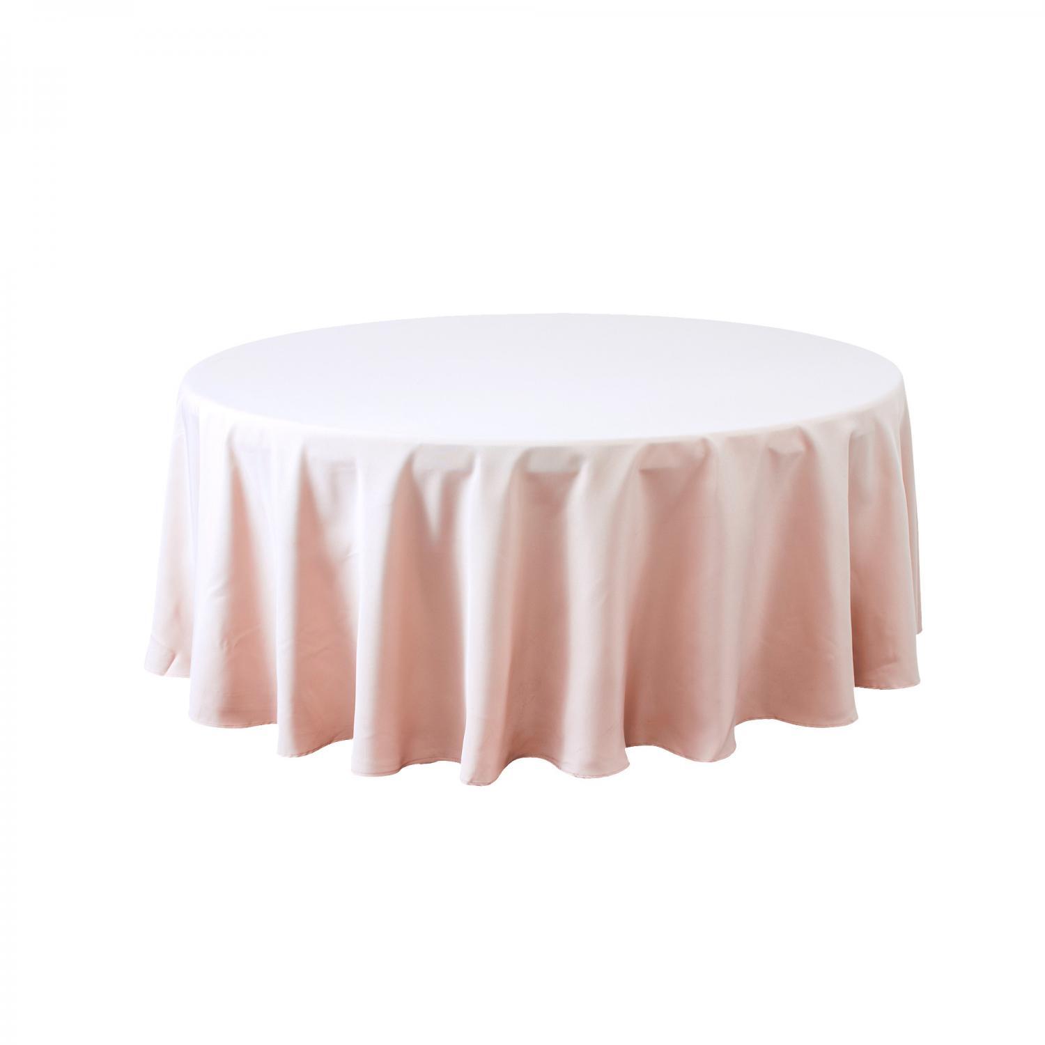 120' Blush Polyester Tablecloth | Effortless Event Rentals
