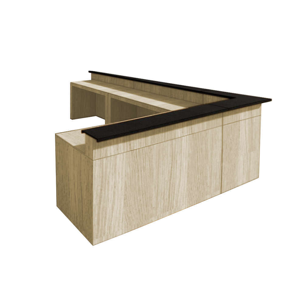 LES High Bar L-Shape Counter - Black Top | Rent Furniture in Qatar ...