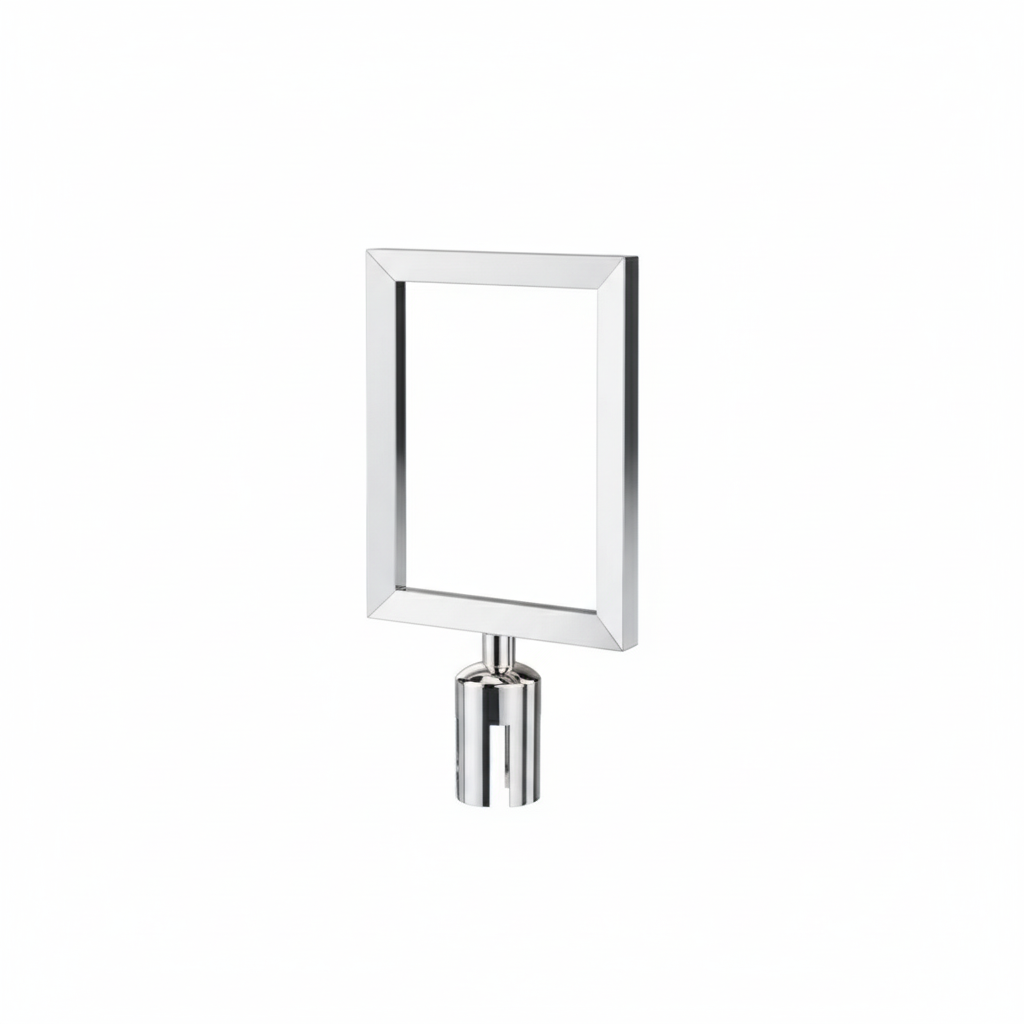 LES Signage Frame for Tensa Barrier - Polished Chrome | Rent Furniture ...