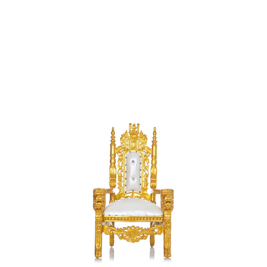 Kids White & Gold Throne | Tuckers Party Rental West Hartford Connecticut