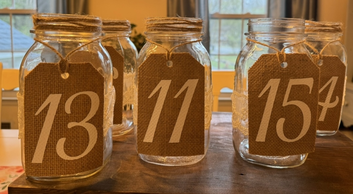 Mason Jar Table Numbers | Lucky in Love