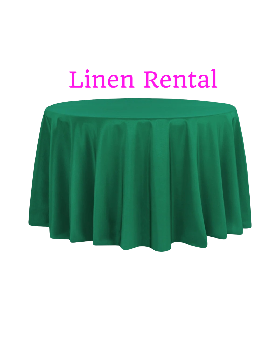 Emerald Green Round Table Linen | Gonzales Party Rentals