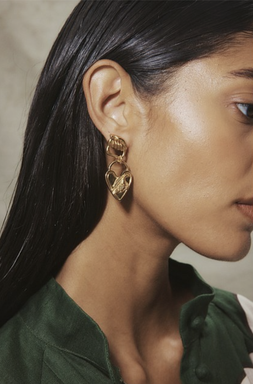 Alémais Florentina Hand Heart Earring | Conscious Curations