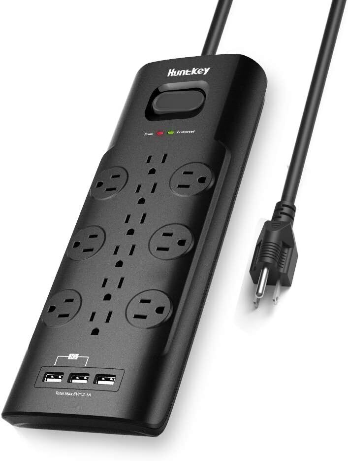 Power Bar (Black) 12 Outlets Huntkey | QixAV - Toronto