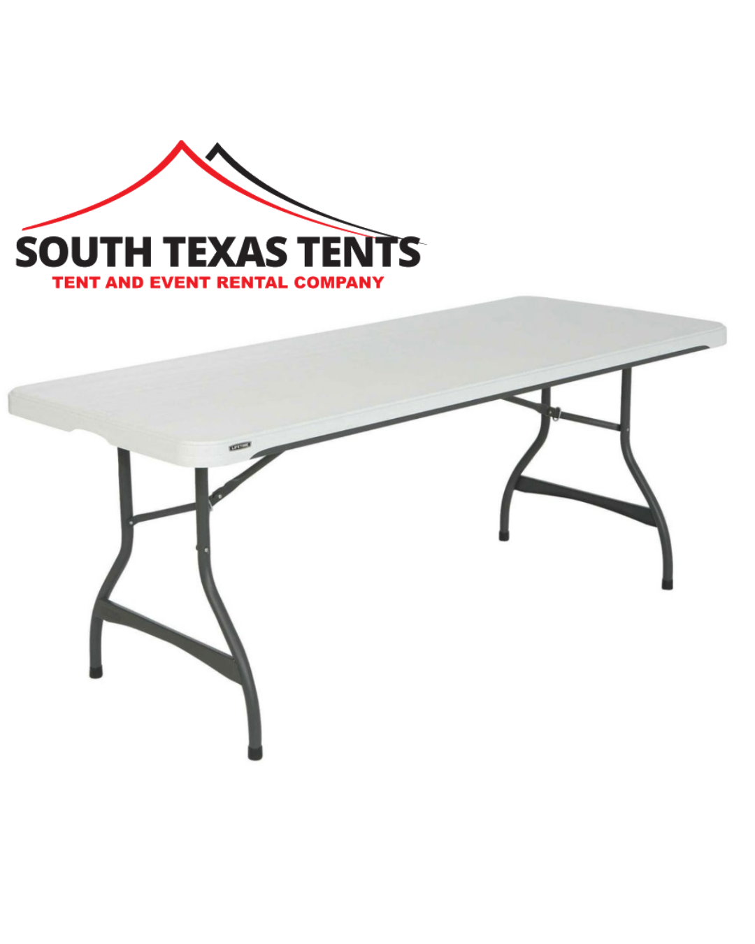 8 foot rectangular table & 8 chairs set | South Texas Tents LLC.