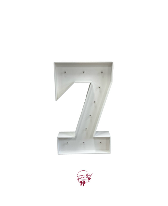 Marquee Number 7 - 5ft Tall | Tie a Bow Rentals
