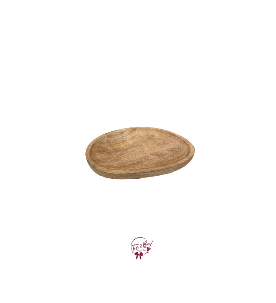 Wood Oval Rustic Footed Tray | Tie a Bow Rentals