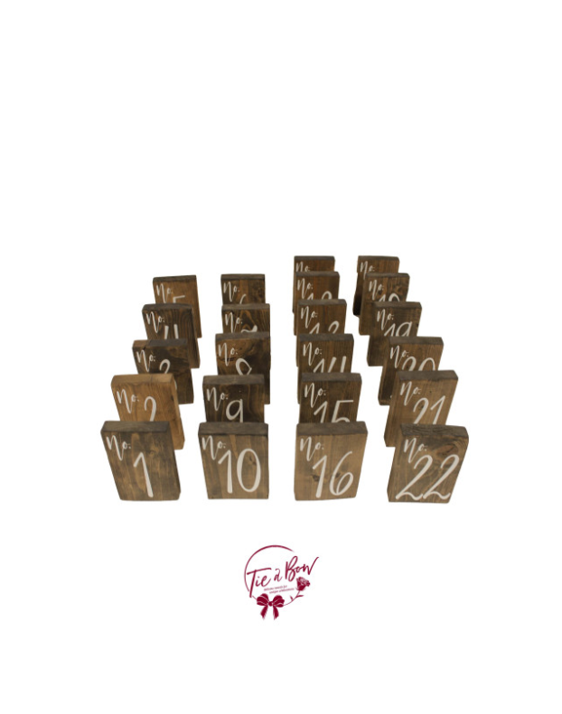 Rustic Table Numbers (1-22) | Tie a Bow Rentals
