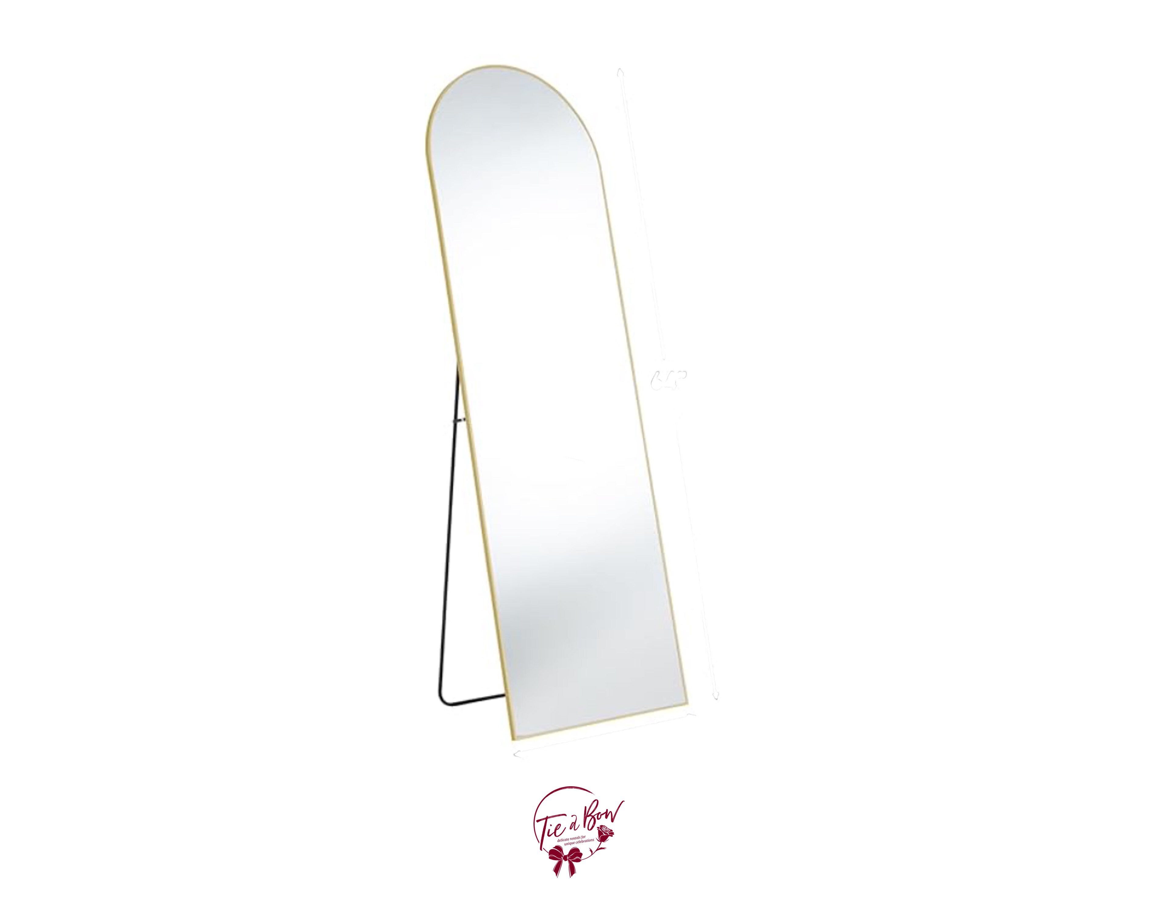 Gold Freestanding Mirror | Tie a Bow Rentals