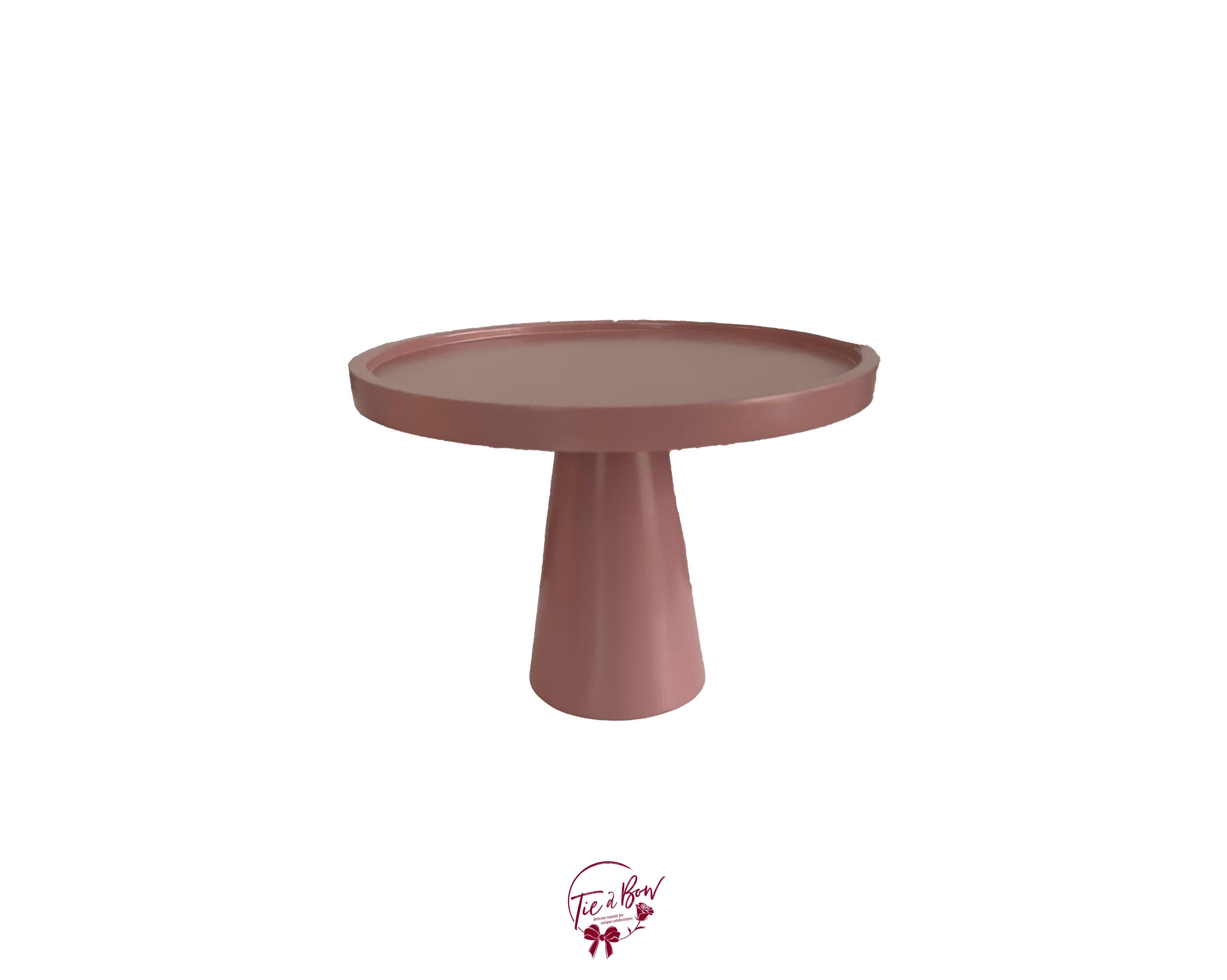 Rose Pink Deco Cake Stand: 8in W x 6.5in H (Medium) | Tie a Bow Rentals