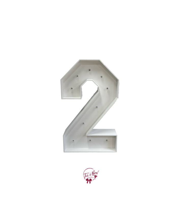 Marquee Number 2 - 5ft Tall | Tie a Bow Rentals