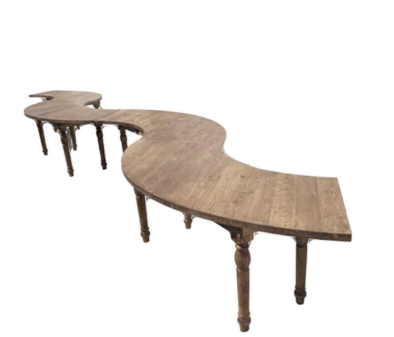 Rustic Serpentine Tables | Knotwood Event Rentals | Edmonton Event ...
