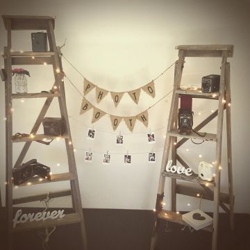 Vintage Painters Ladders Photobooth Backdrop Package with Instax Camera ...