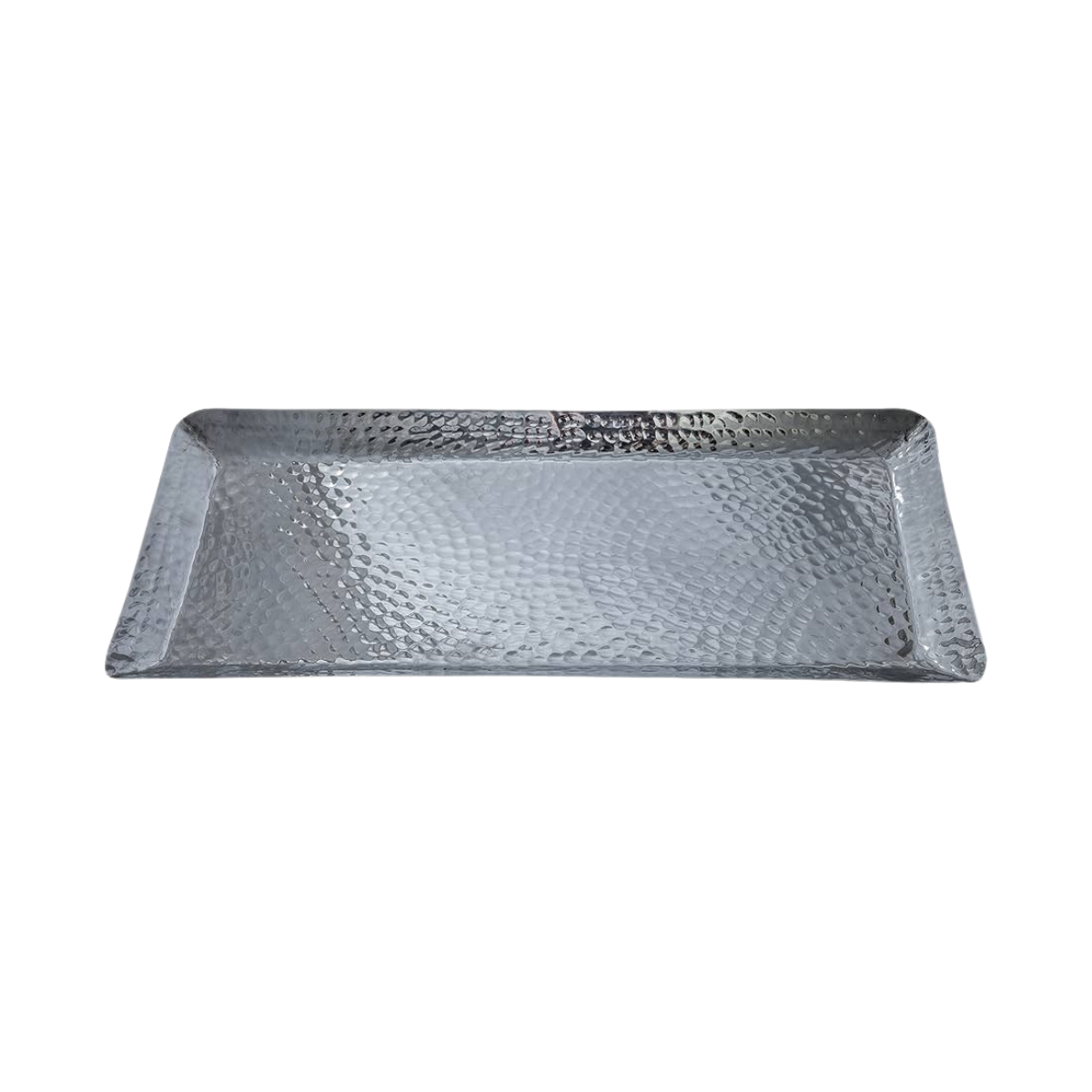 Silver Hammered Rectangle Tray | Set Party Rentals Kosher Table Decor ...