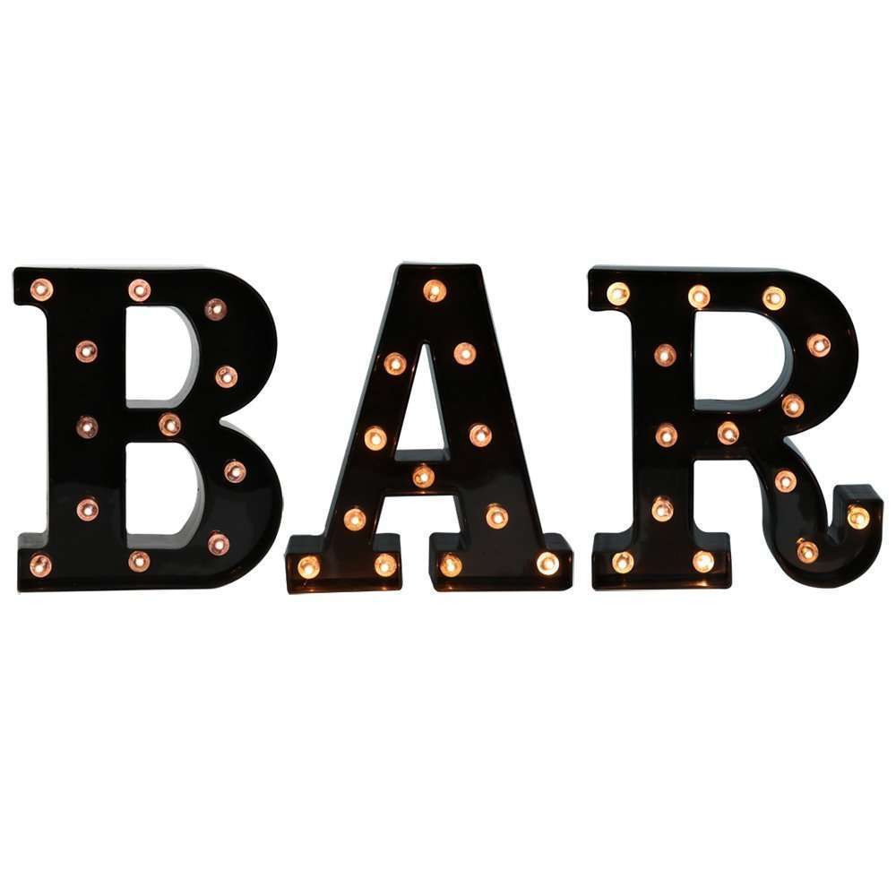 LED Black Bar Sign | Wedding, party and event rentals for every occasion.
