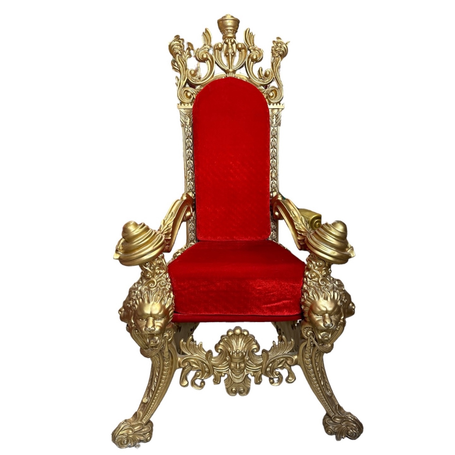 764 - Oversized - Santa Chair / Throne - 36' x 36' x 73' - Red/Gold ...