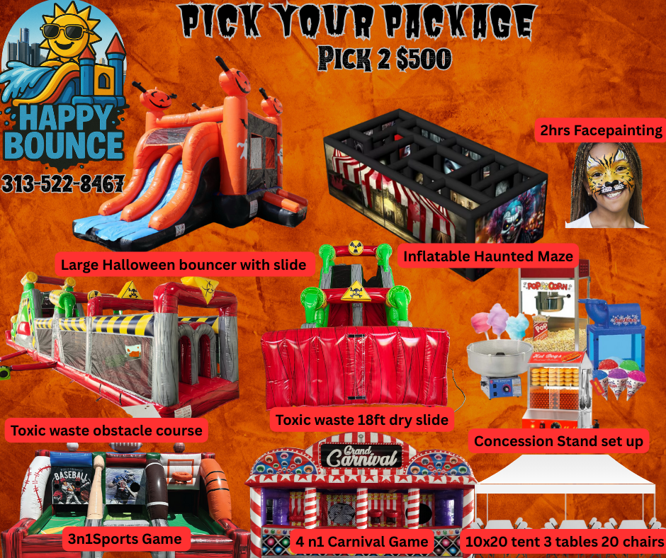 Pick Your Fall & Halloween Party Package | 2 for $500 | Happy Bounce ...
