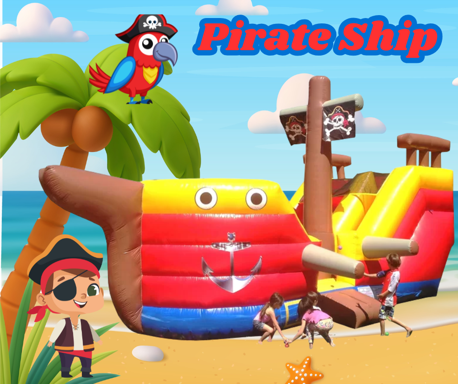 Pirate Ship Slide Rental Detroit | Wet or Dry Inflatable | Happy Bounce ...