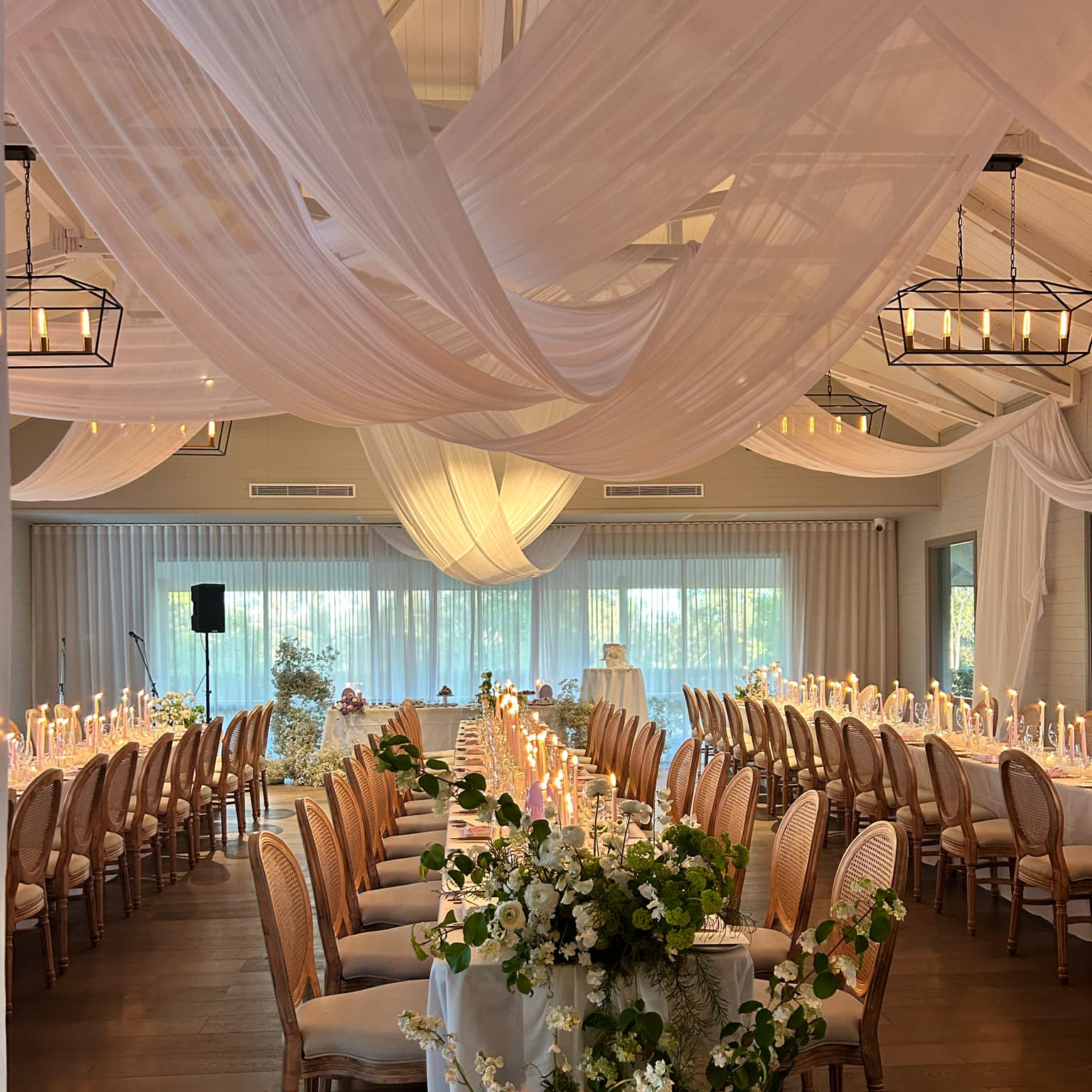 Ceiling Drapery Install | The Event Artists