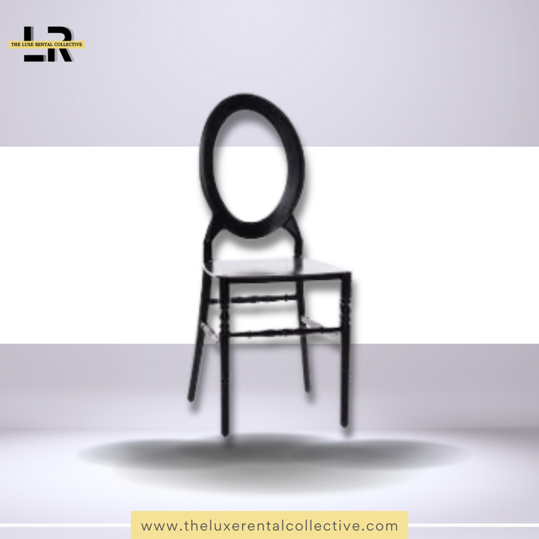 All Black O-Back Chair (R) | The Luxe Rental Collective
