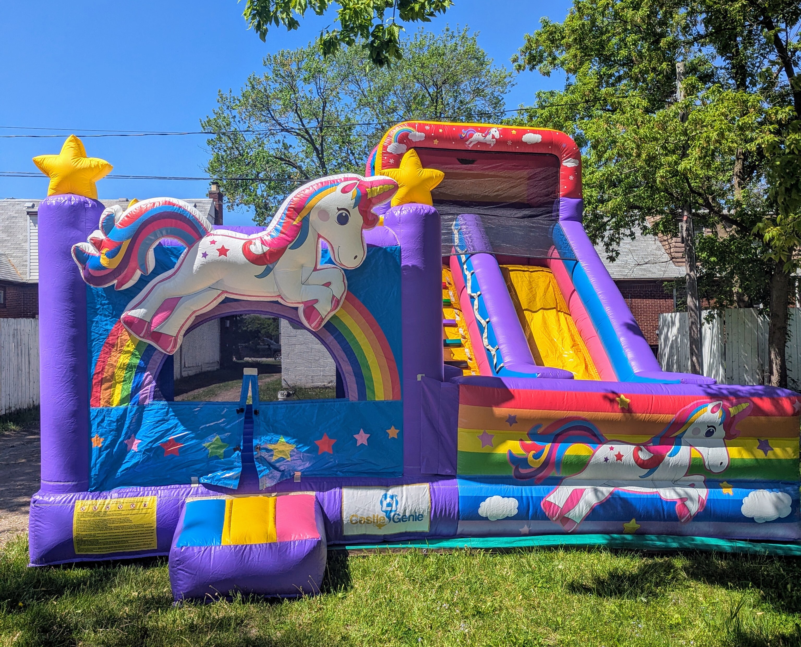 Unicorn Castle Slide Combo | Windsor-Essex Bouncy Castles & Inflatables ...