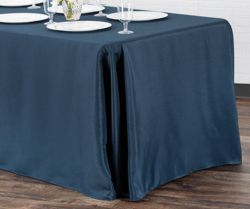 Party Rental Navy Blue Rectangular Table Cover Linen - Loose Fit 90 ...