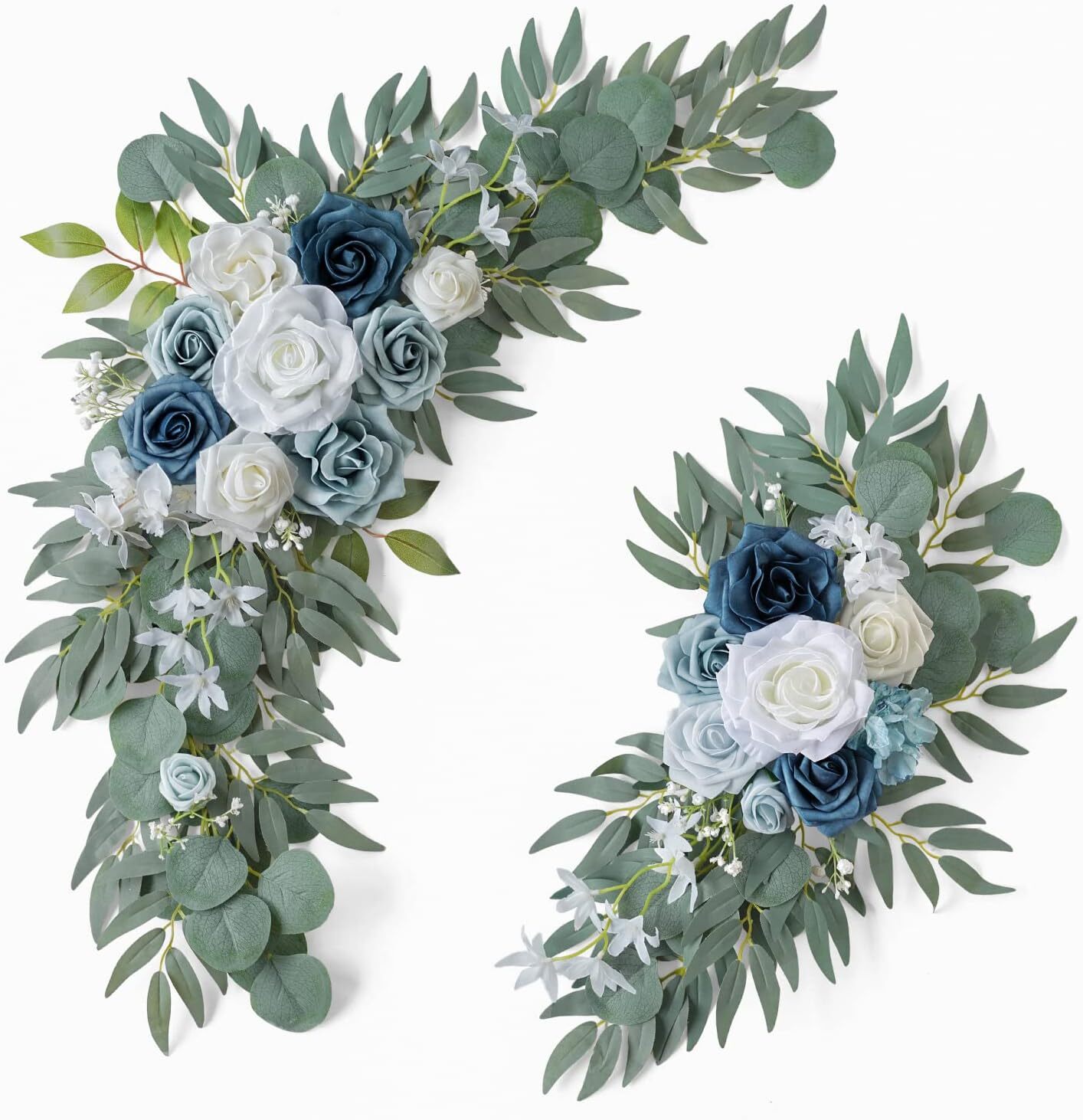 Rental - 2Pc Decorative Floral Accents (Dusty Blue) | Cobb Party Event ...