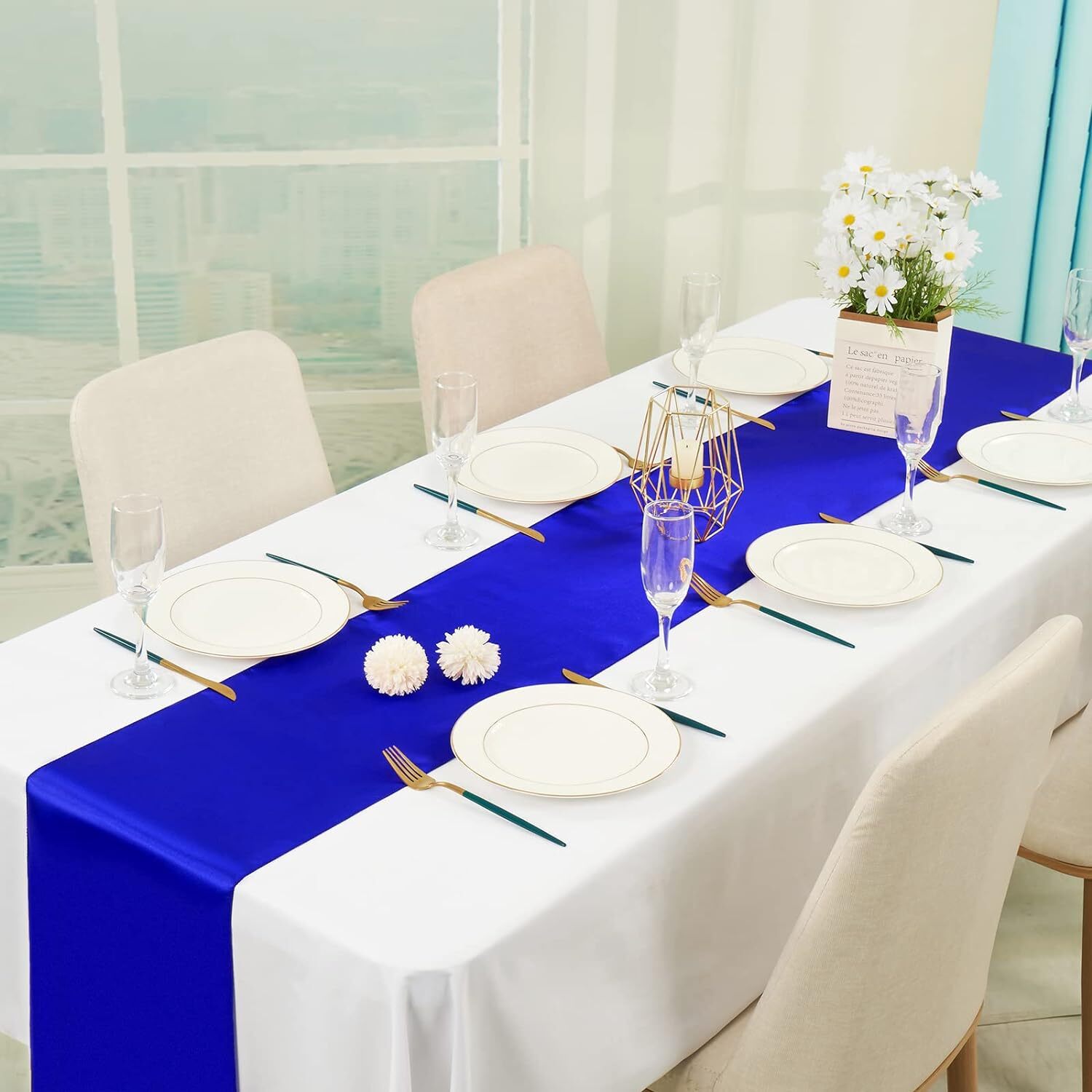 Party Rental - Decorative Satin Table Runner - Royal Blue | Cobb Party ...