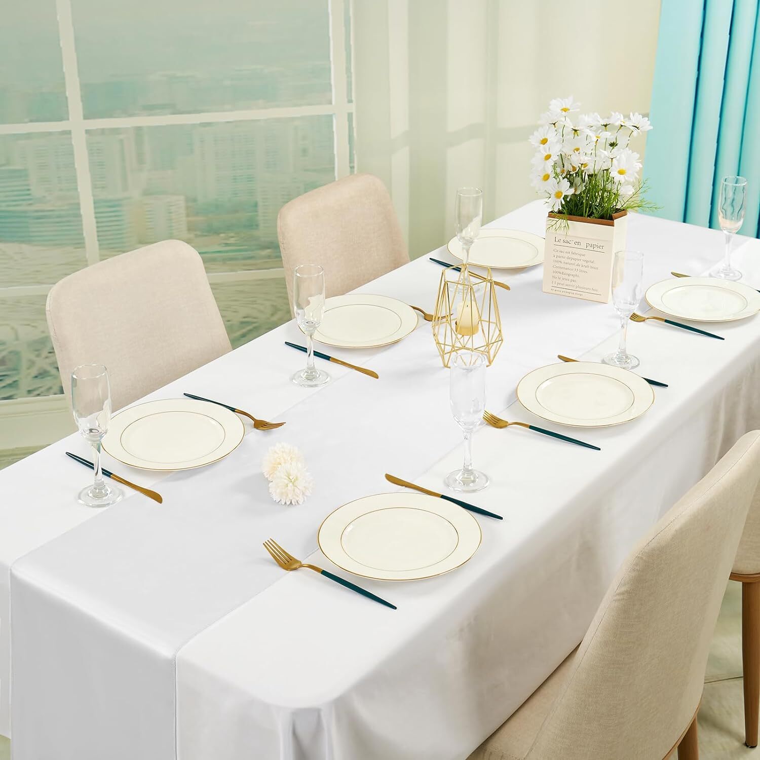 Party Rental - Decorative Satin Table Runner -White | Cobb Party Event ...