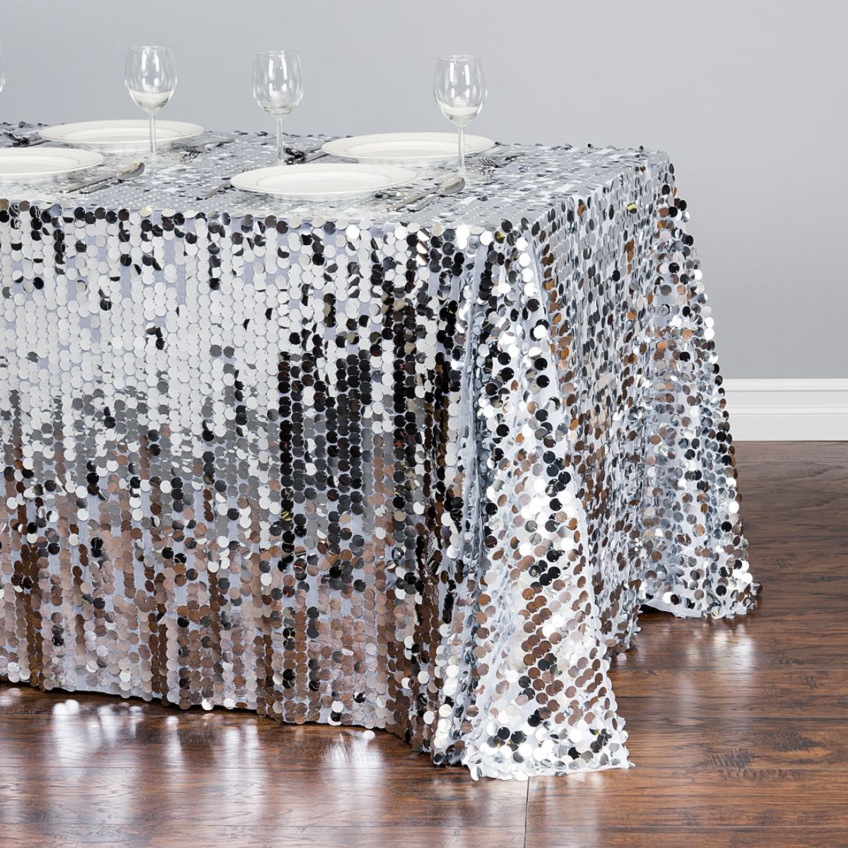 Large Silver Sequin Guest Of Honor Celebrant Table cover 90'x156 ...