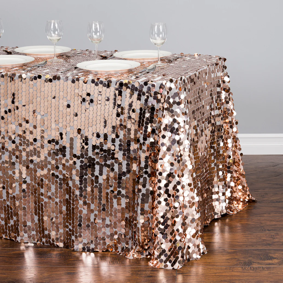 Large Champagne Sequin Guest of Honor Table Cover 90'x156' Rectangular ...