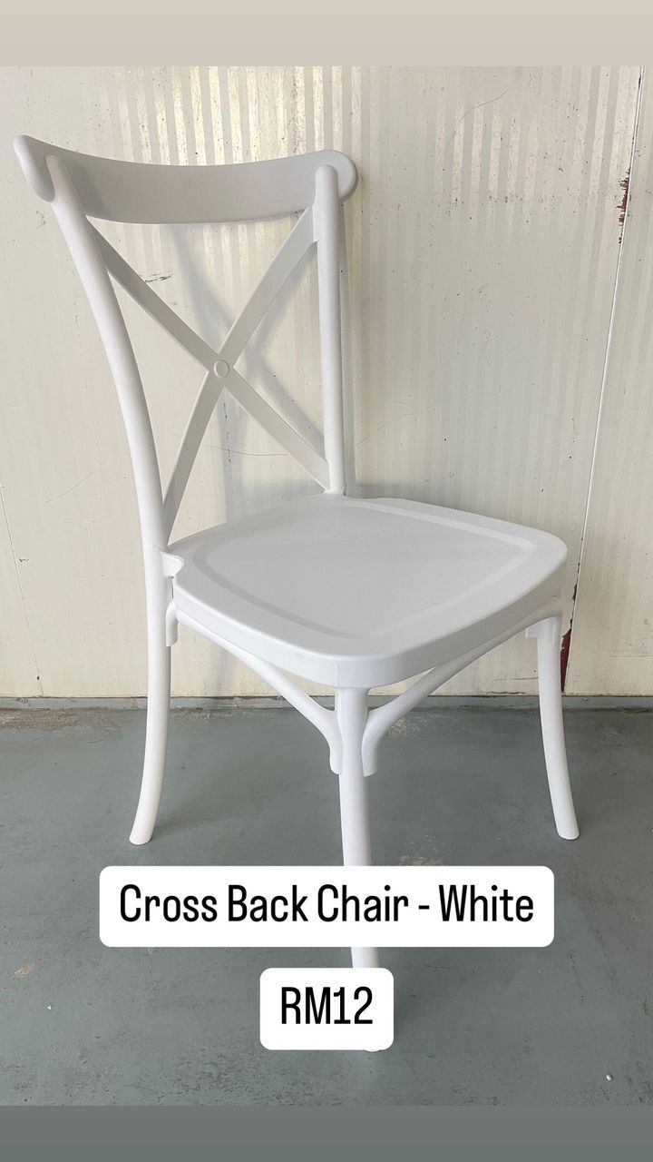 Cross Back Chair - White | HOUSEOFSIX PLT 202204002402 (LLP0032689-LGN)