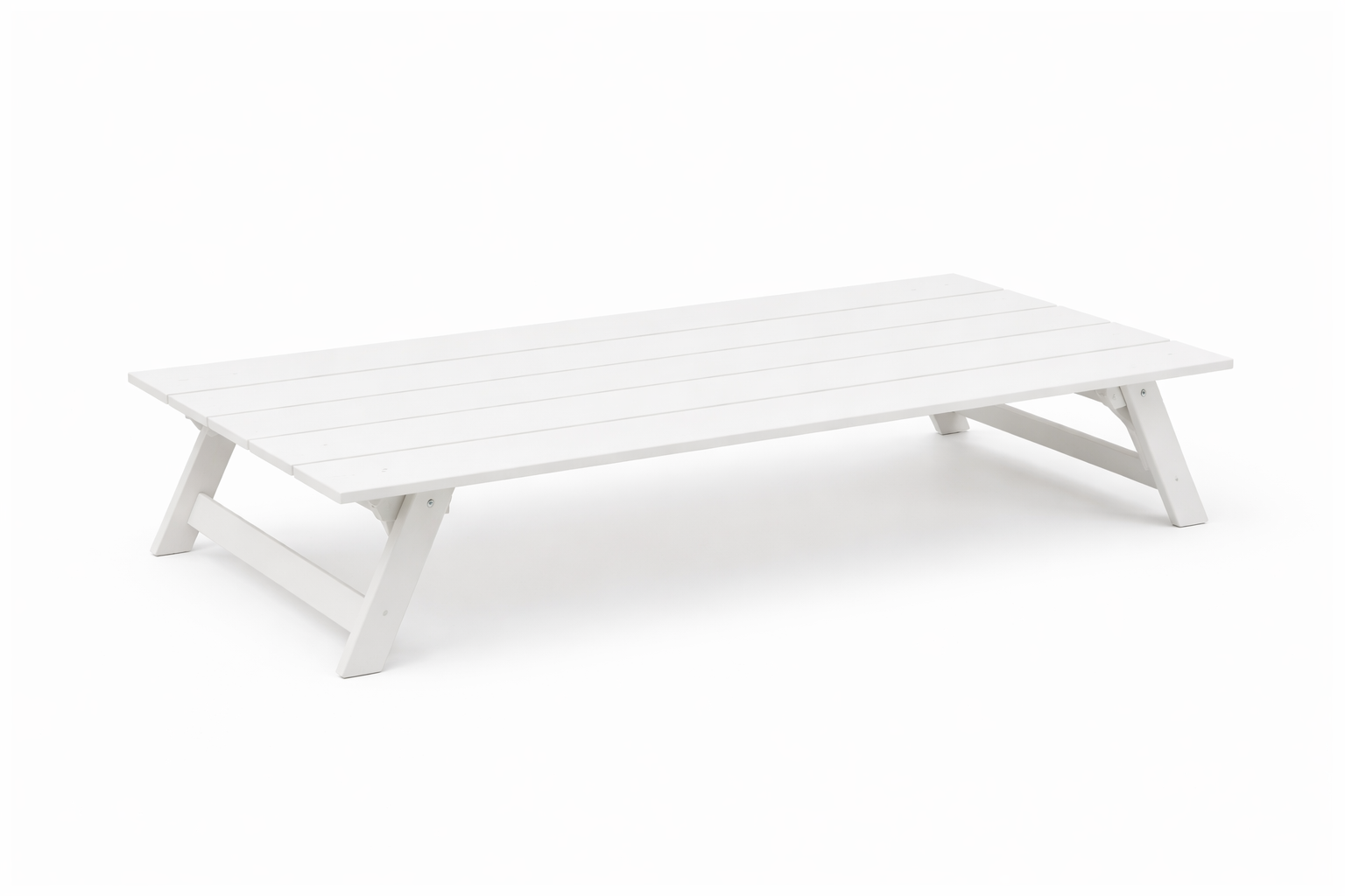 White Wood picnic style table with Legs 1m long | Event hire ...