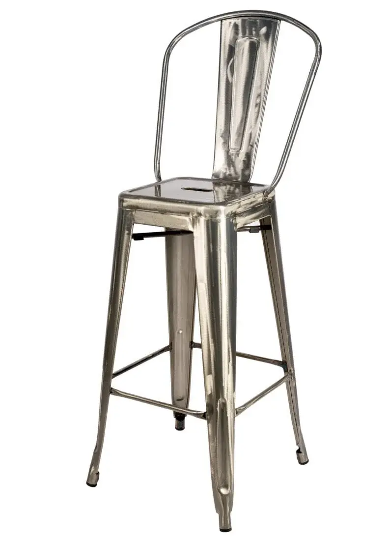 Metal Bar Stool with Backrest Rental | Event Seating | All The Things ...