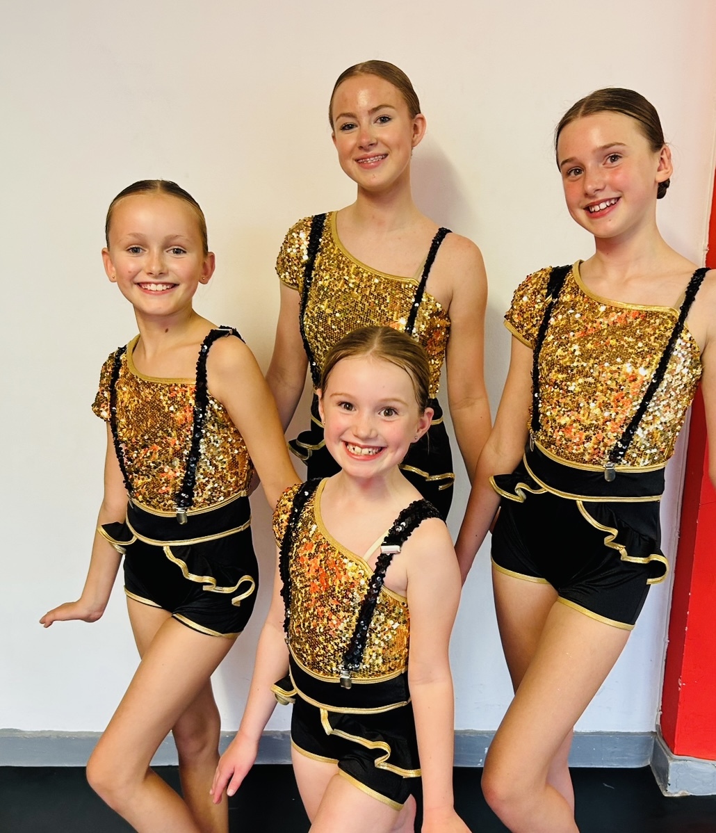 BL173 - GOLD/BLACK SEQUIN BRACES UNITARD | B'Loved Dance Costume Hire