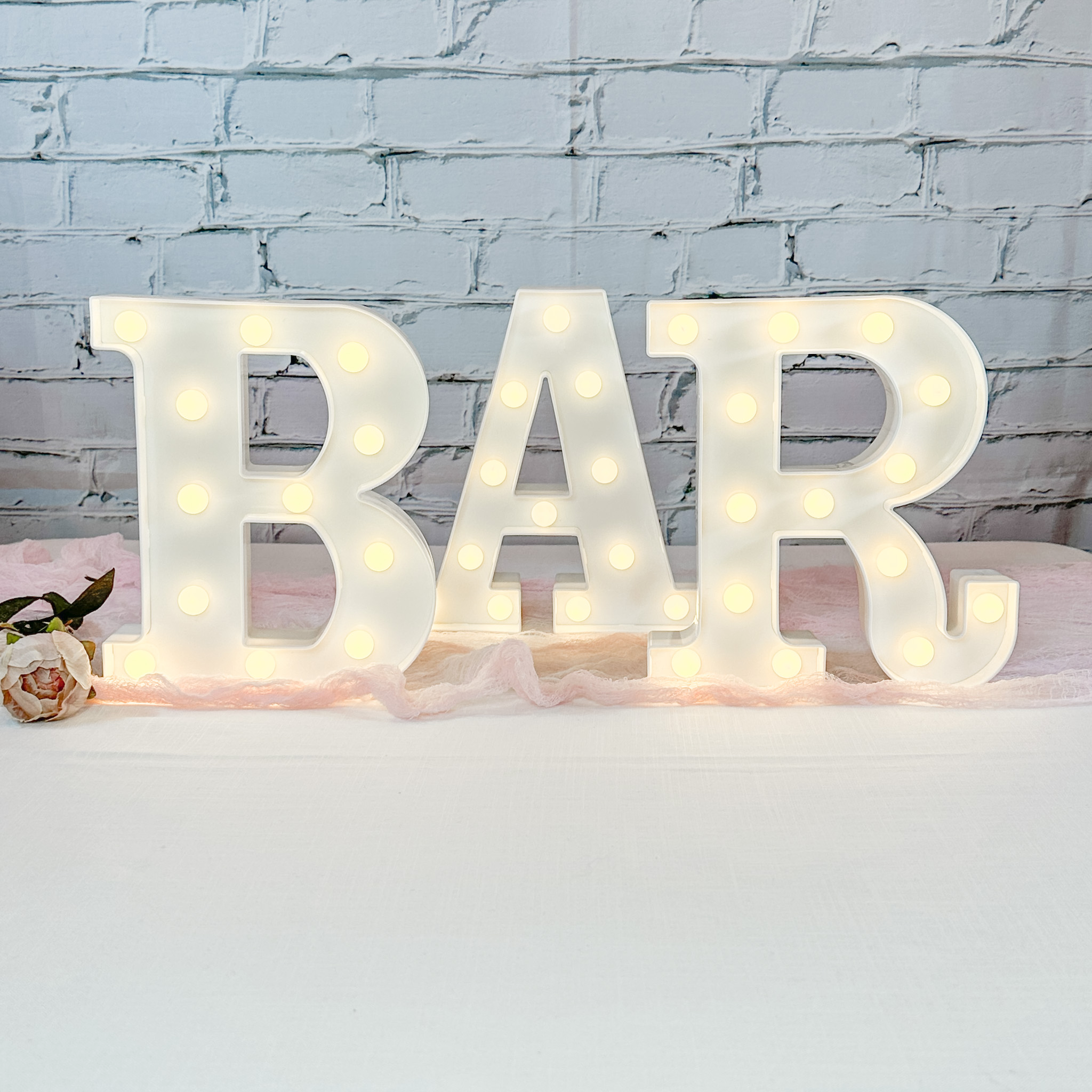 BAR Marquee Letters - White | BOXWOOD EVENTS LTD.