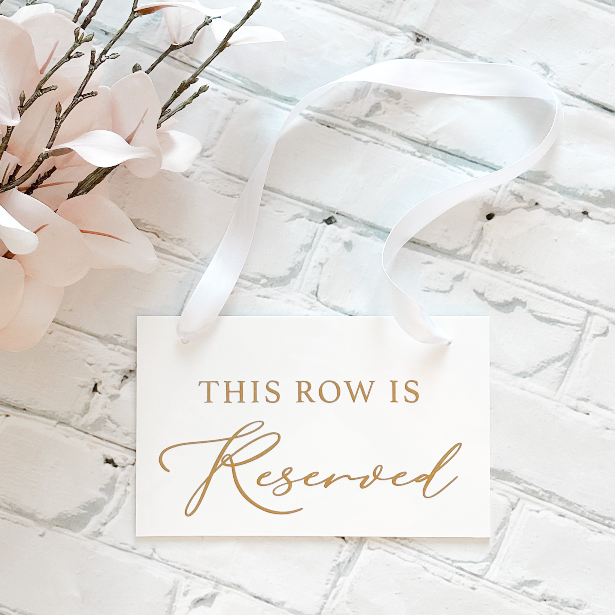 Reserved Row Hanging Acrylic Sign (Victoria) - White/Gold | BOXWOOD ...