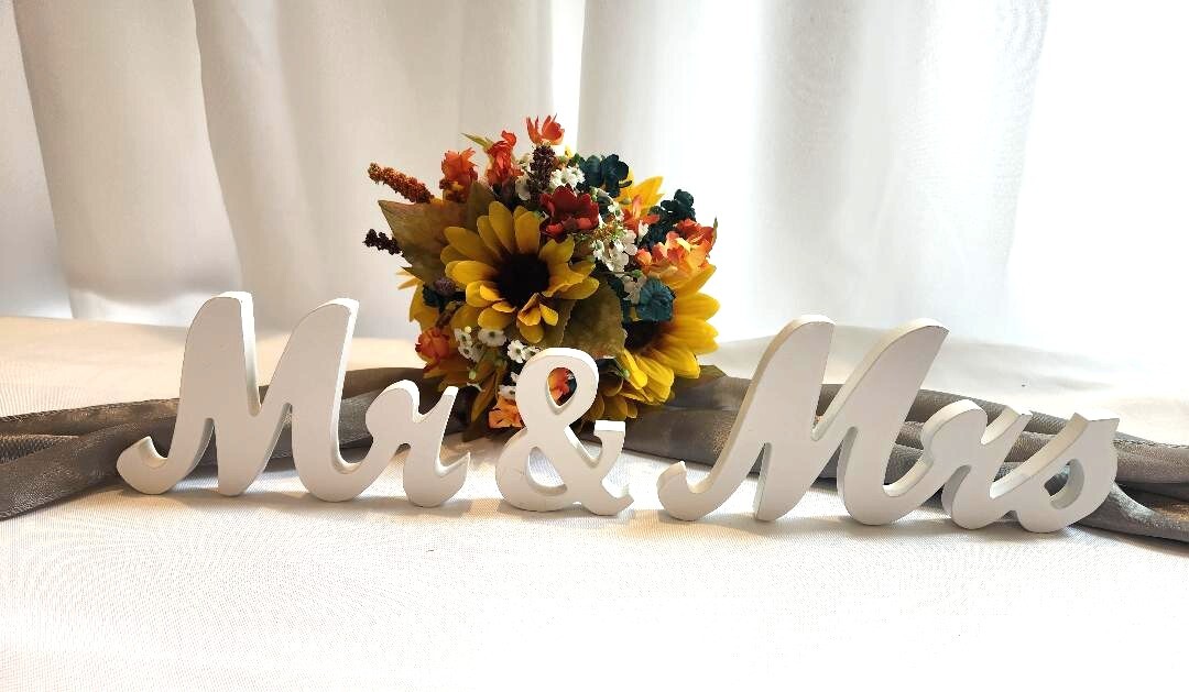 Pick 2 Mr Mrs Mr Mr Mrs Mrs White Wooden Script Letters Wedding ...